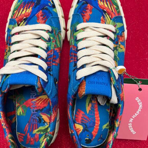 FARM Rio | Shoes | Farm Rio Blue Macaw Tropical Flatform Sneakers ...